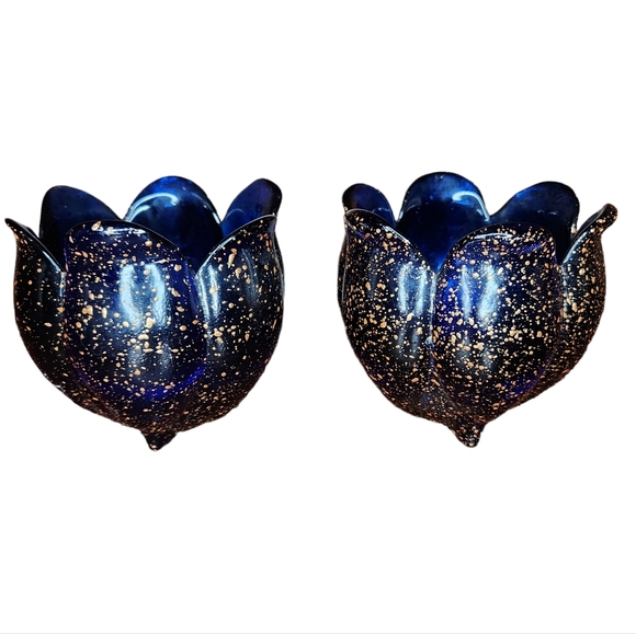 Vintage | Accents | Pair Of Vintage Cobalt Blue Copper Tulip Shape ...